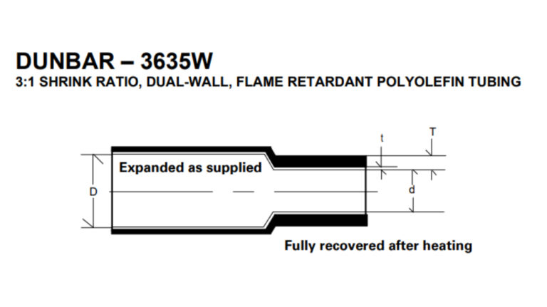 3:1 Dual-Wall Polyolefin - Dunbar-3635W - Heat Shrink Tubing - Matrix ...